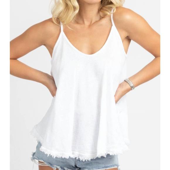 Venti6 | Tops | New Venti6 Linen Frayed Hem Tank In White | Poshmark